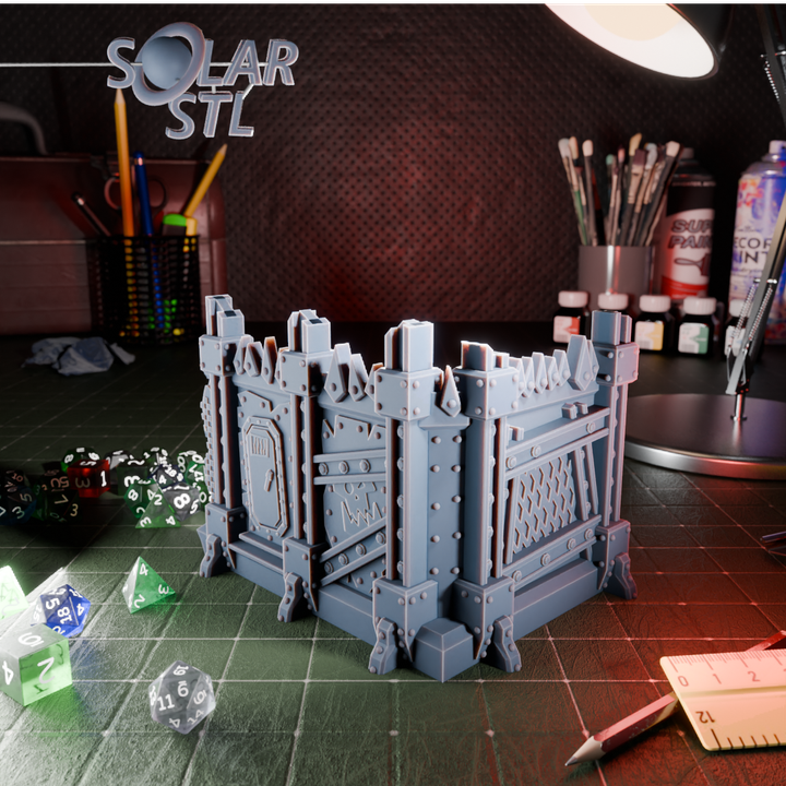 3D Printable Ork Rust Forge terrain by SolarSTL